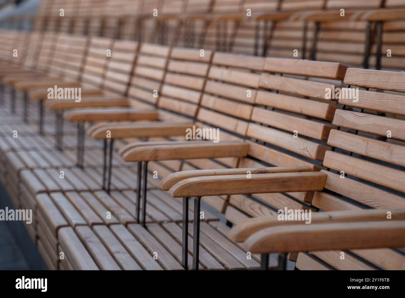 Wooden stadium seating hi-res stock photography and images - Alamy