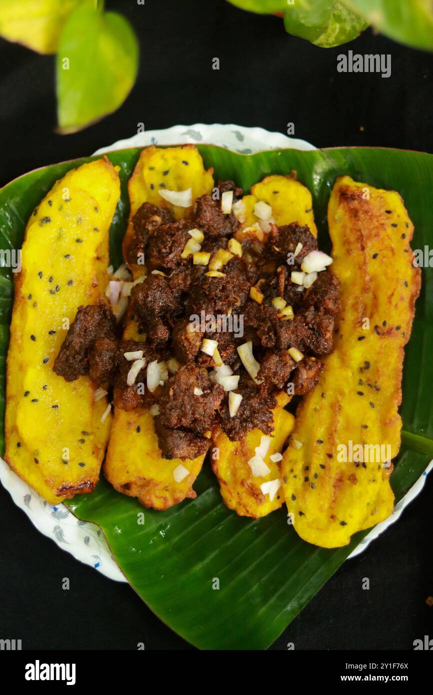 Pazhampori beef roast photo Stock Photo - Alamy