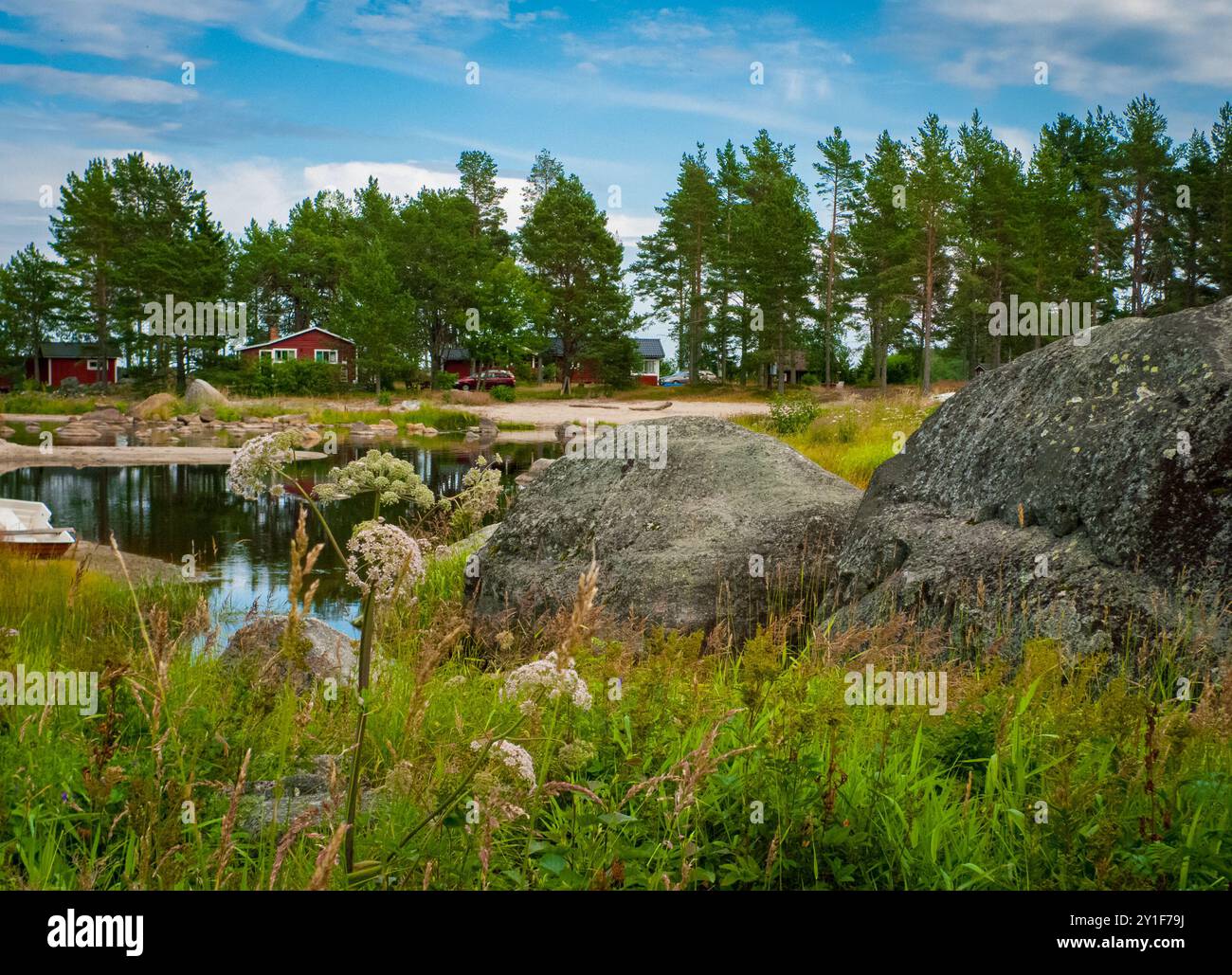 Outlook from Norrfjarden village in north Sweden Stock Photo - Alamy
