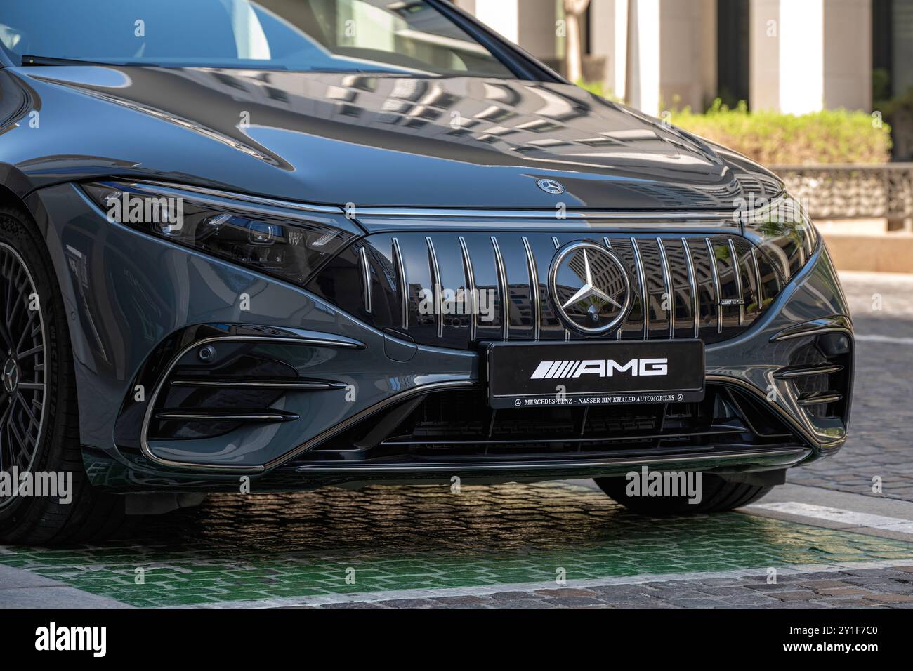 New grey electric Mercedes AMG EQS 53 4MATIC car in Doha Qatar ...