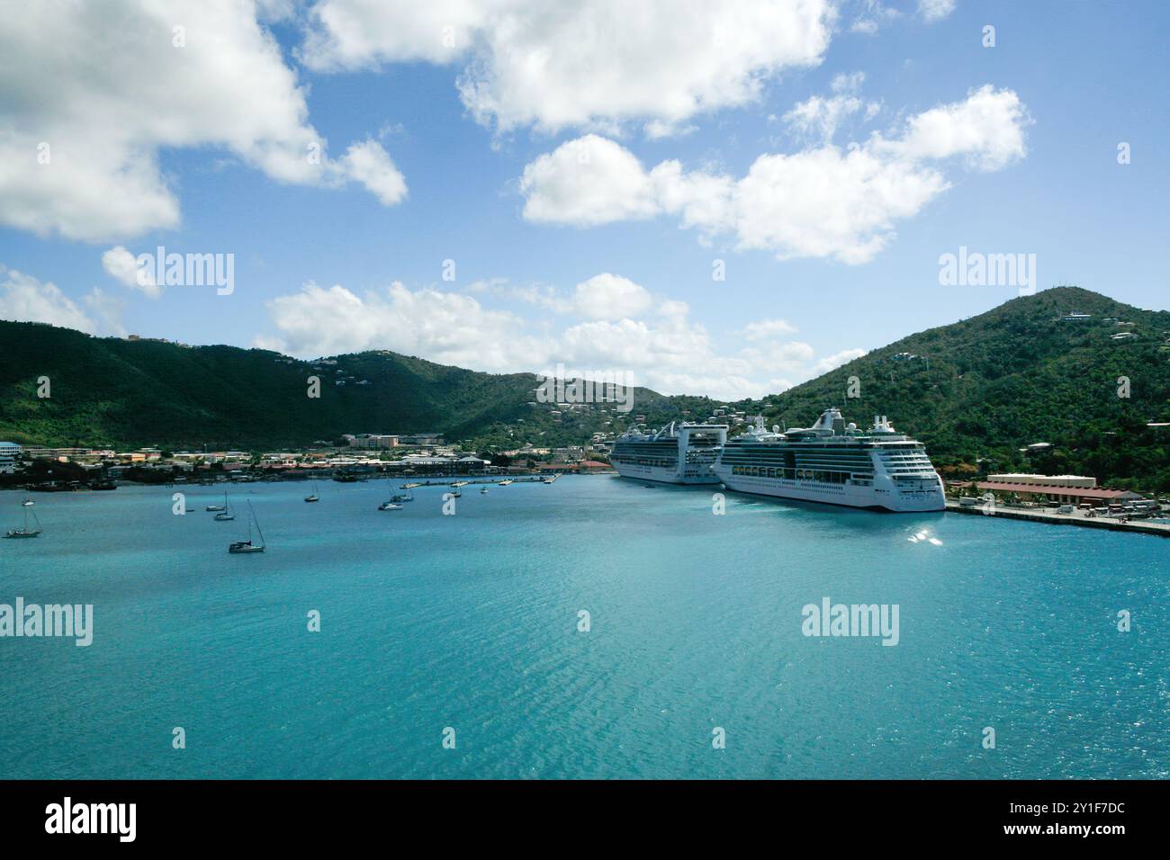 St. Thomas, US Virgin Islands - February 26, 2006: cruise ships are ...