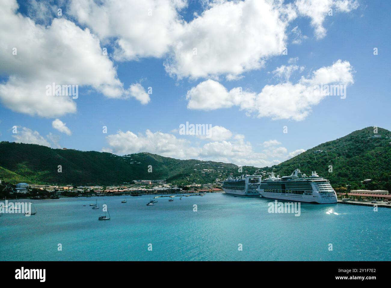 St. Thomas, US Virgin Islands - February 26, 2006: cruise ships are ...