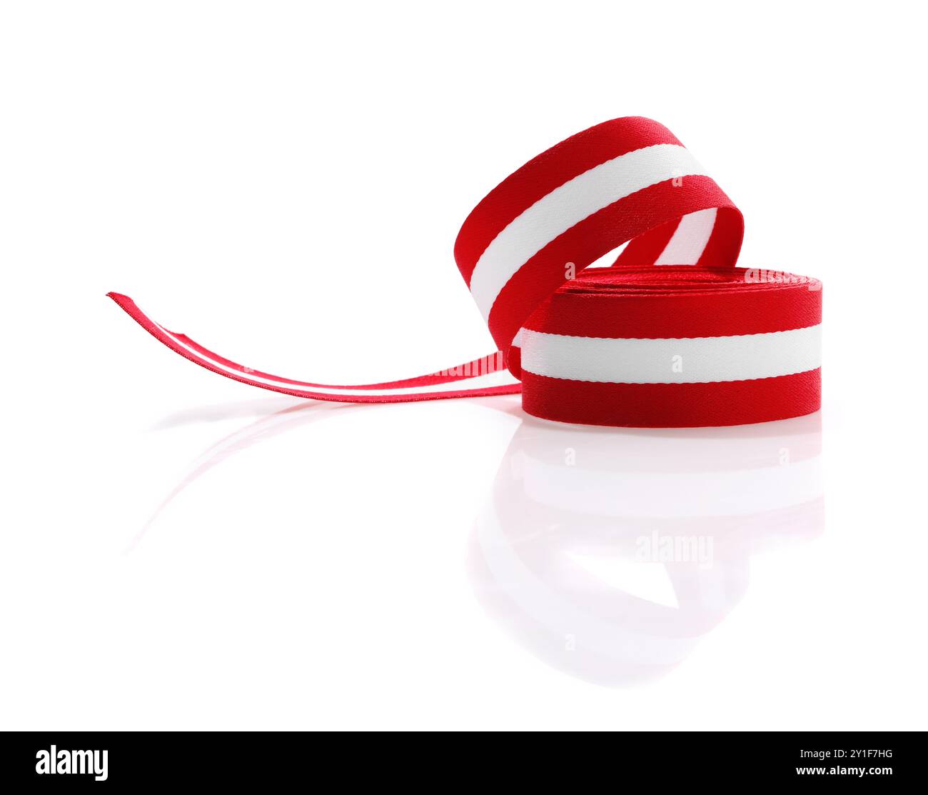 Ribbon in colors of Austrian flag isolated on white Stock Photo - Alamy