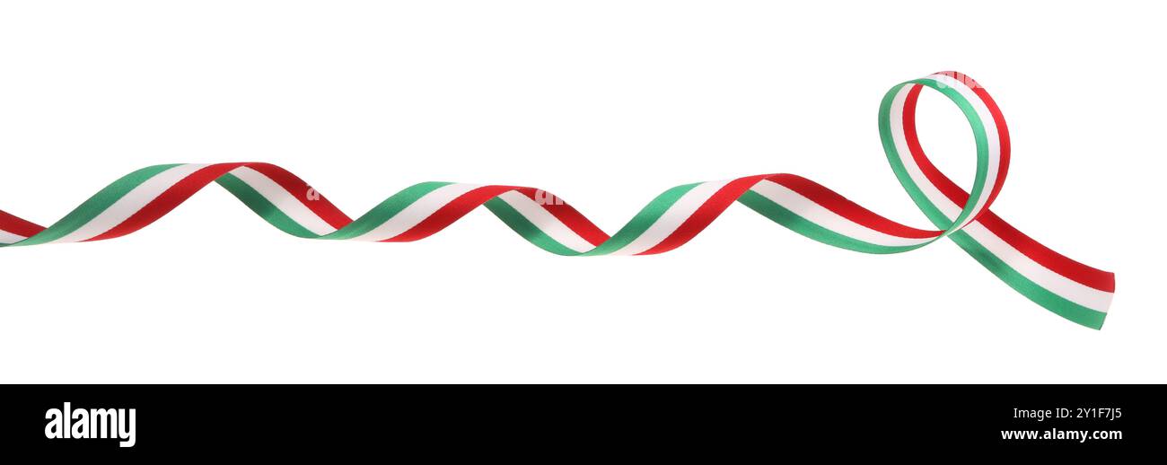 Ribbon with Italy flag pattern isolated on white Stock Photo - Alamy
