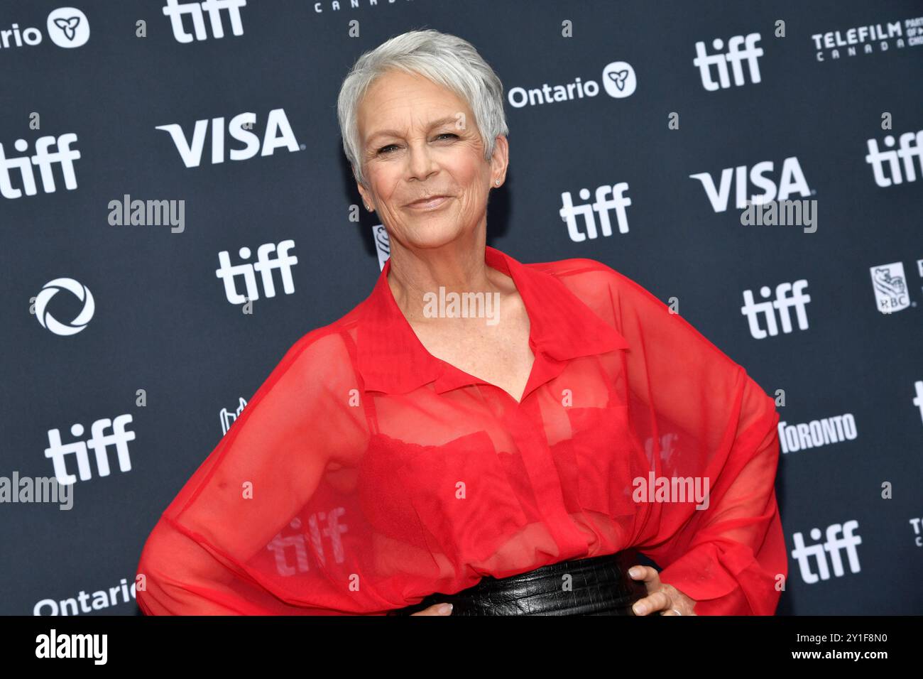 Jamie Lee Curtis attends the premiere of "The Last Showgirl" during the ...