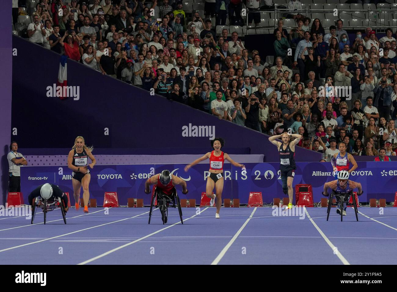 Athletes compete in the 4x100 m. universal relay at the 2024 ...