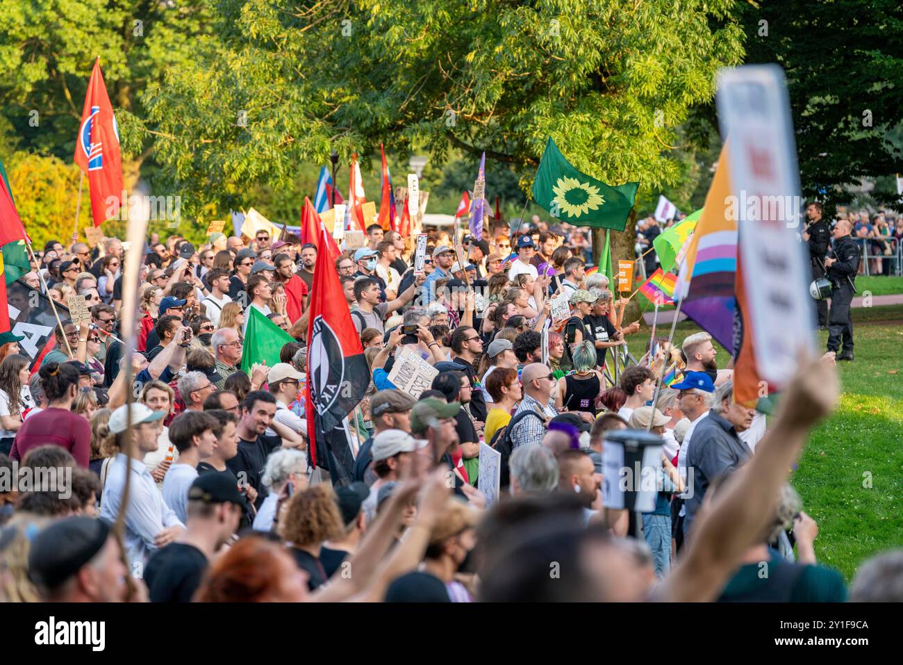 Protests against a so-called citizens' dialogue of the AfD in the ...