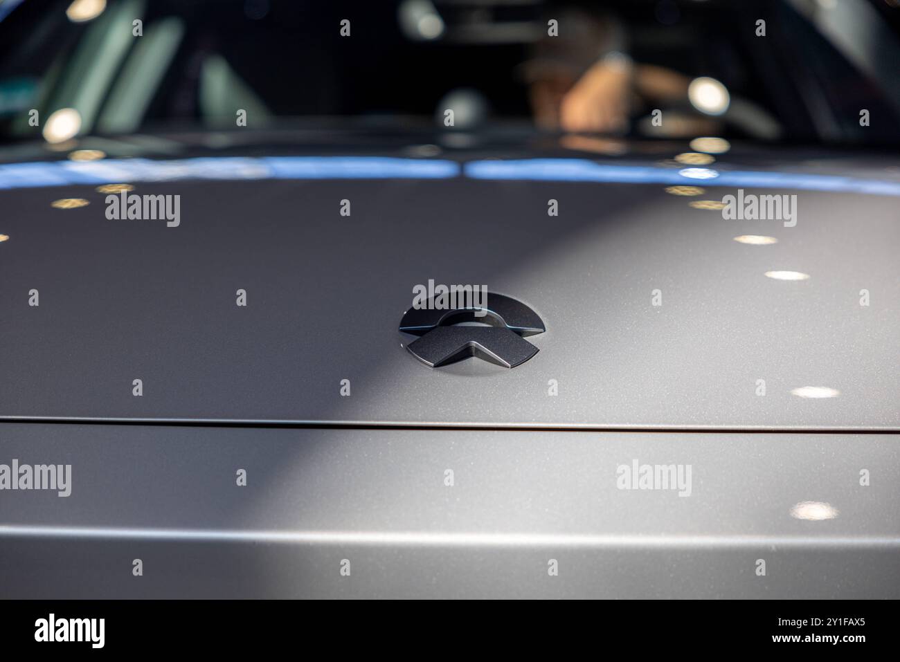 Symbolbild Elektroauto NIO Das Logo des chinesischen Herstellers von ...