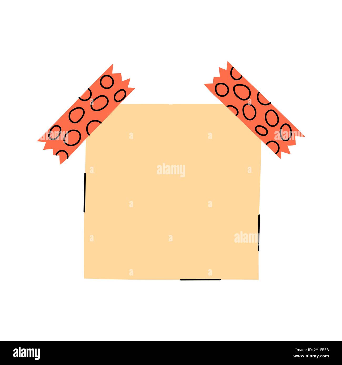 Note paper square shaped isolated vector element. Illustration of blank ...