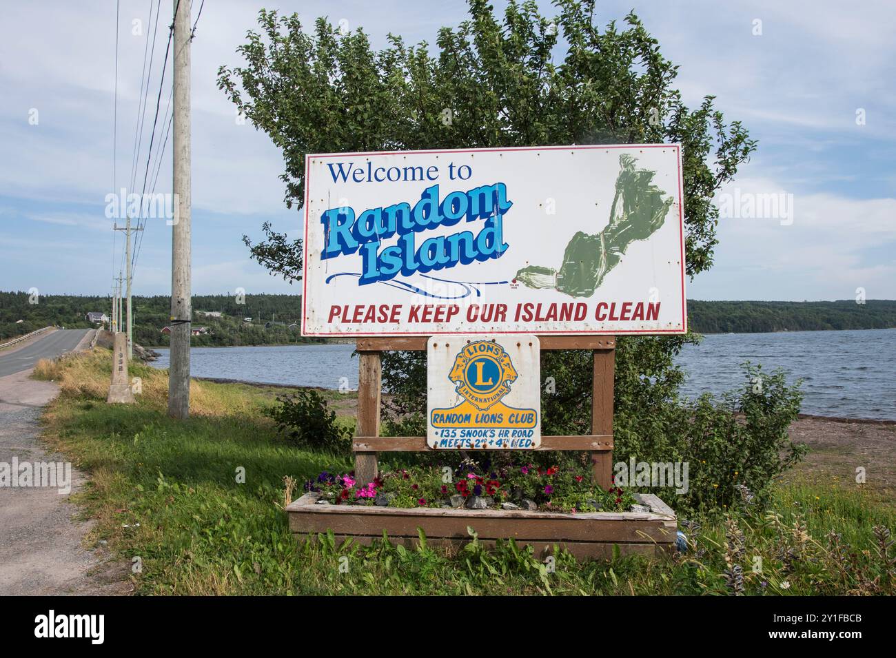Welcome to Random Island sign at Hefferton Causeway on NL 231 in Milton ...