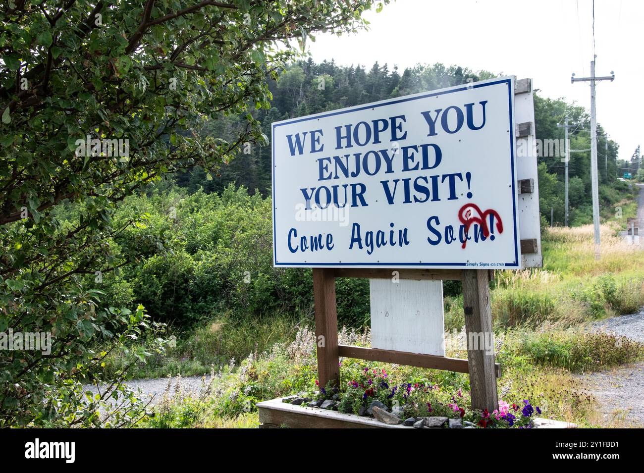 Come again to Random Island sign at Hefferton Causeway on NL 231 in ...