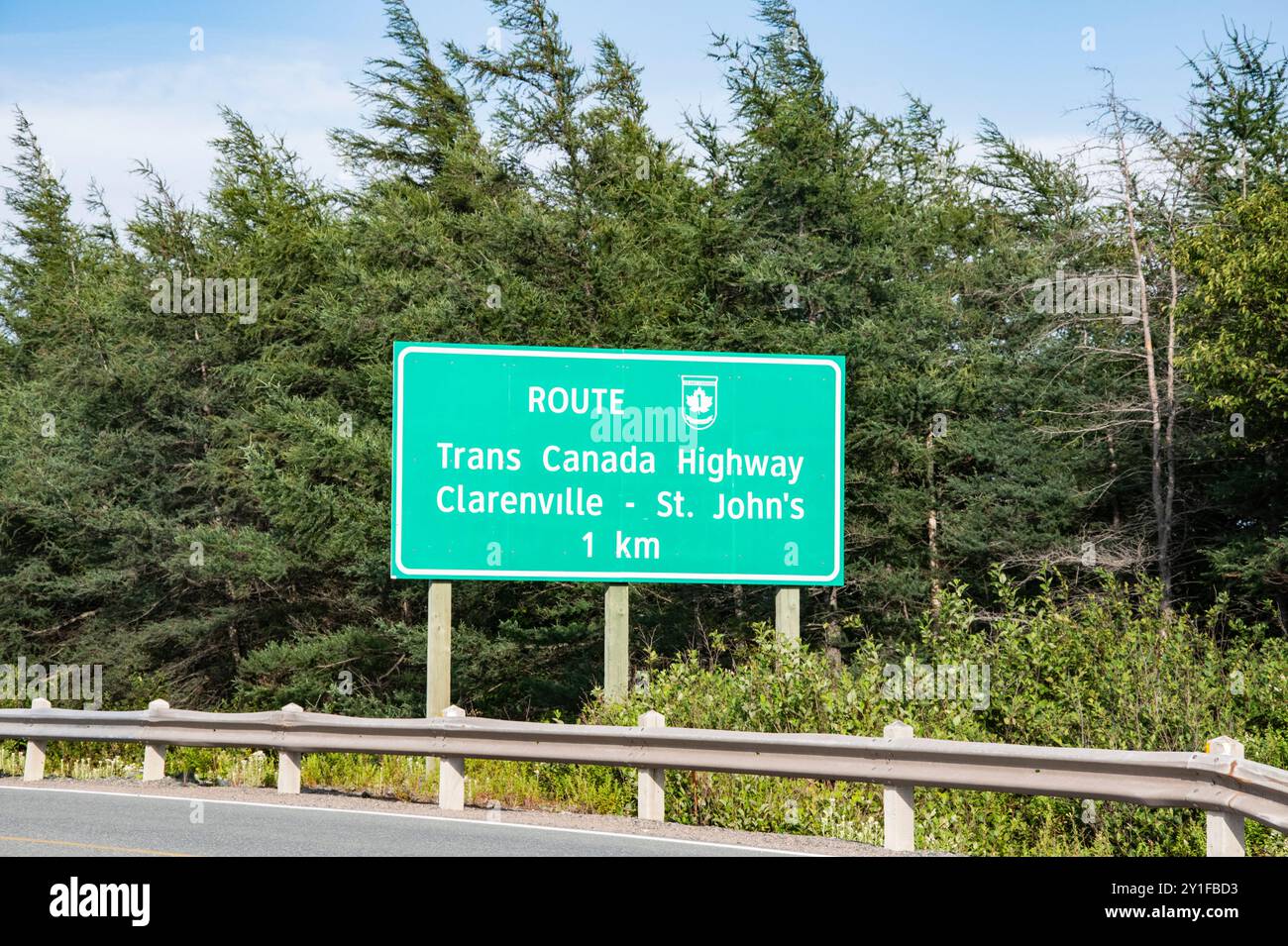 Distance sign to Trans Canada highway on NL 210 in Goobies ...