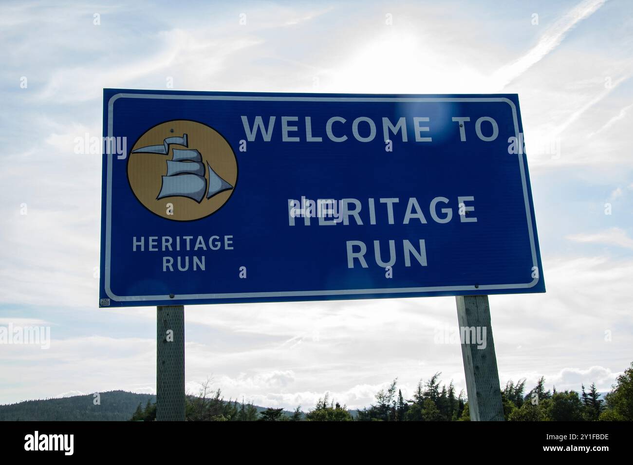 Welcome to the Heritage Run sign on NL 210 in Goobies, Newfoundland ...