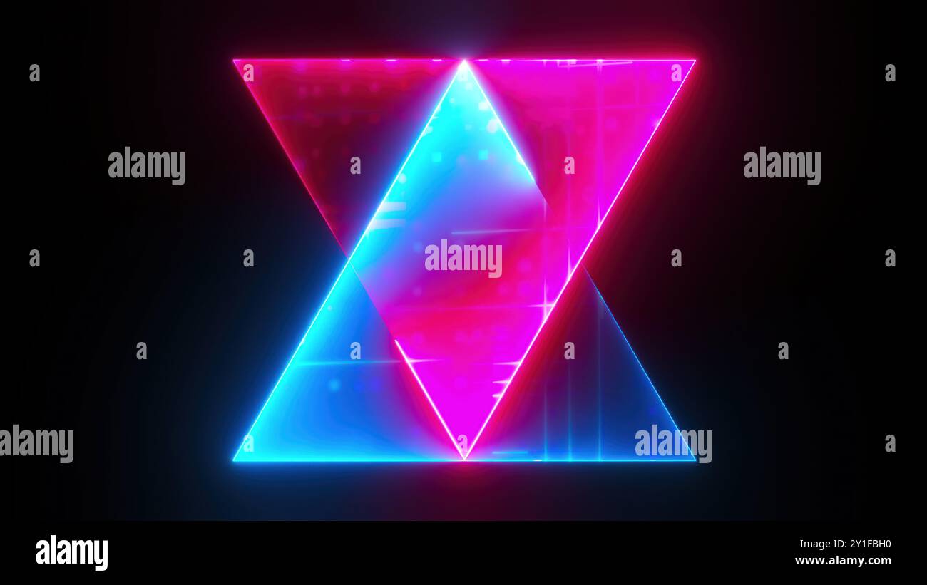 Abstract neon triangle. Computer generated 3d render Stock Photo - Alamy