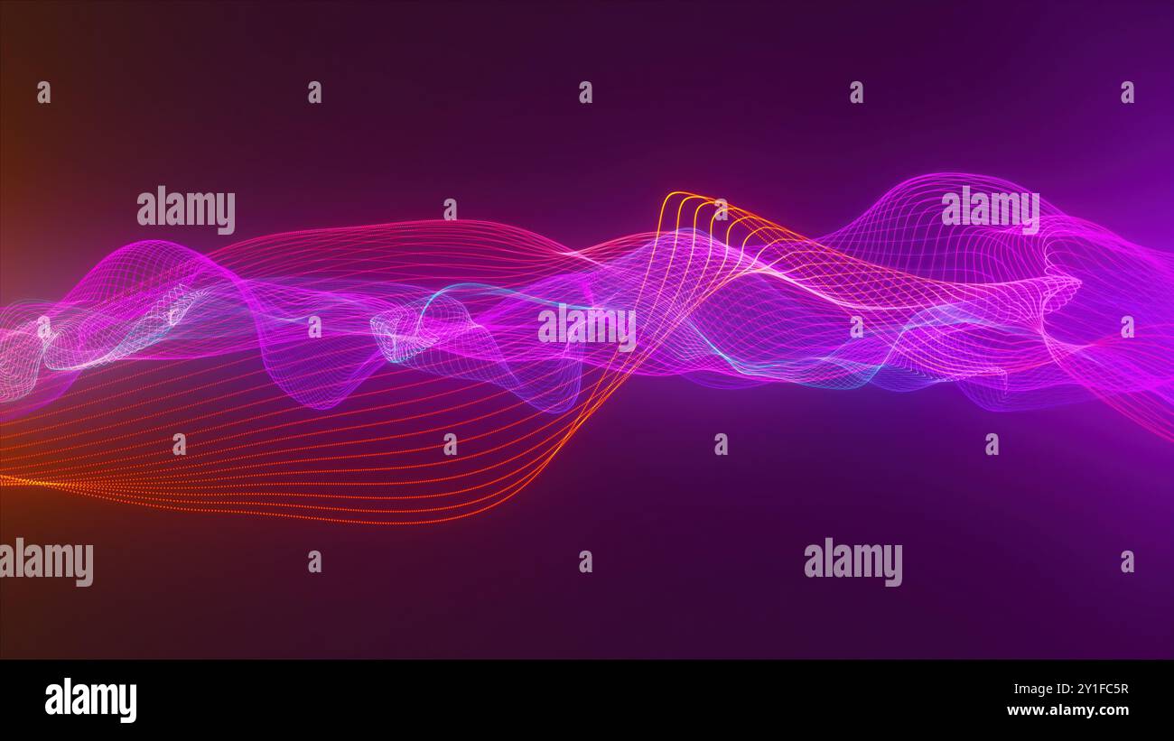 Colorful futuristic wave lines. Computer generated 3d render Stock ...