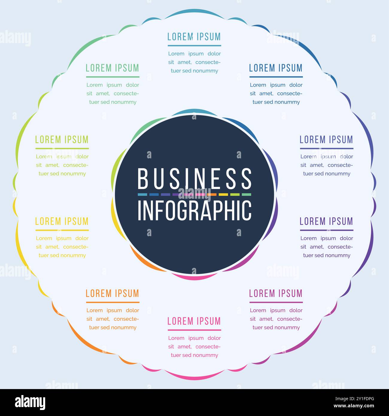 Circle Infographic design 10 steps, objects, elements or options infographic business template ...