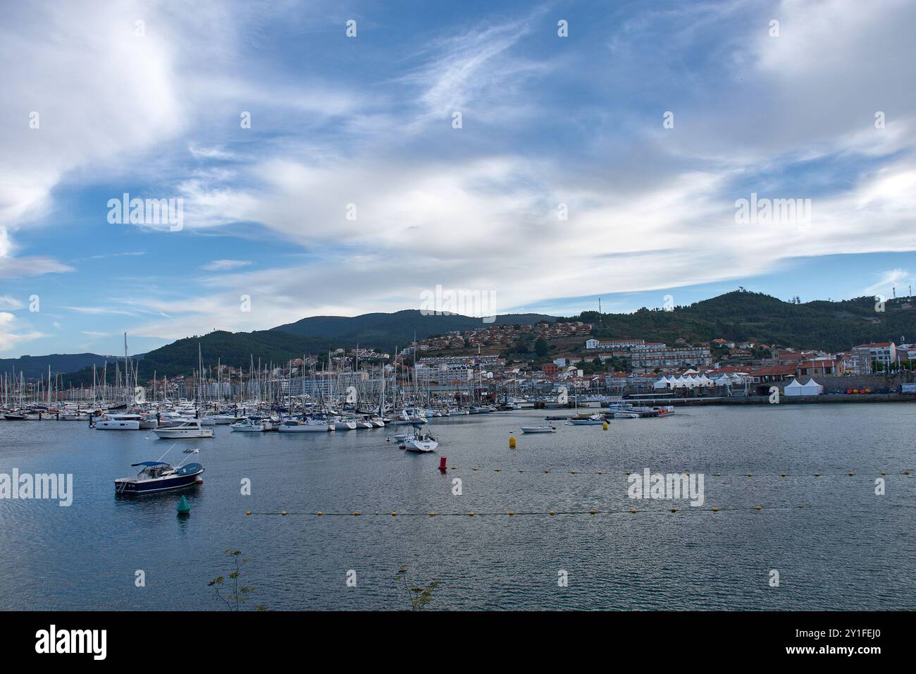 A serene scene from Barbeira Beach in Bayona, Pontevedra, Spain. The ...