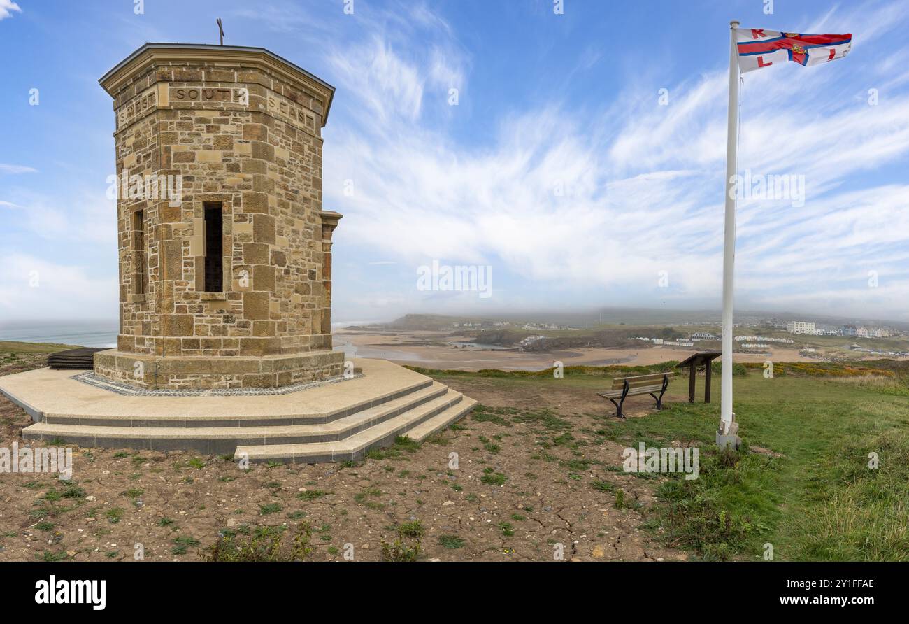 The Compass Point Storm Tower and RNLI flag overlooking the estuary on ...
