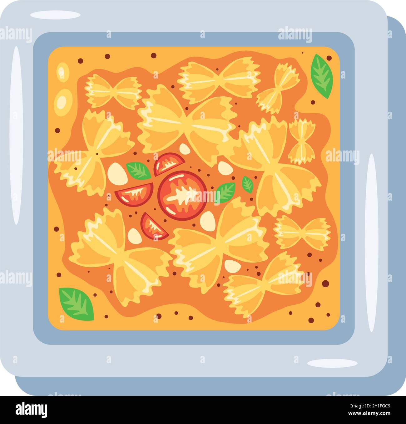 farfalle pasta with mushrooms Stock Vector Image & Art - Alamy