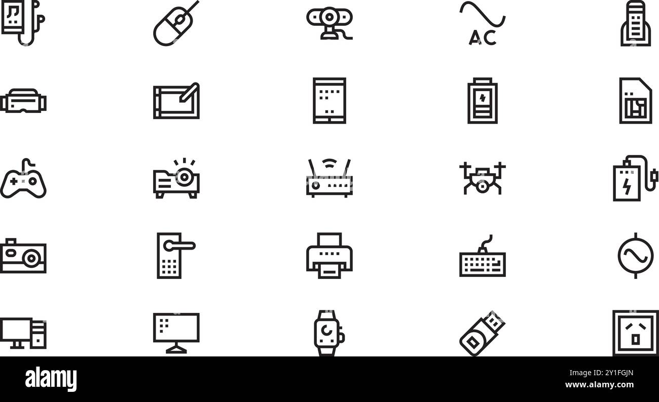 Technology and devices icons High-Quality Vector Icons Collection with ...