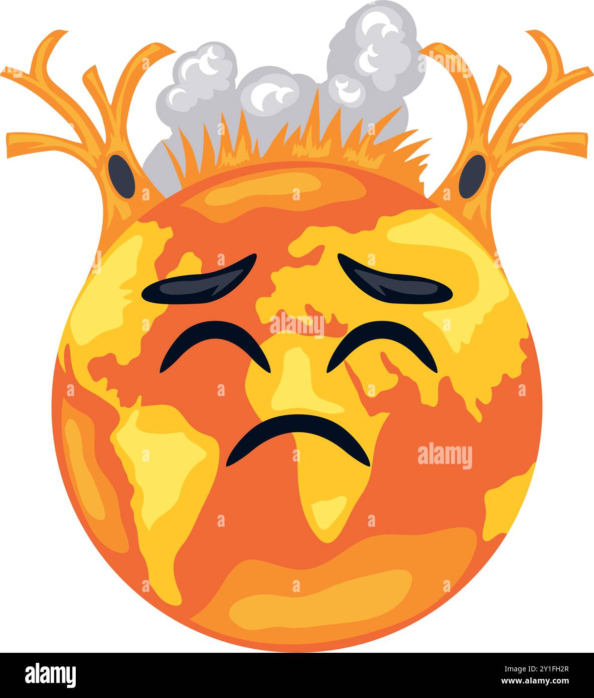 burning cartoon earth for global warming Stock Vector Image & Art - Alamy