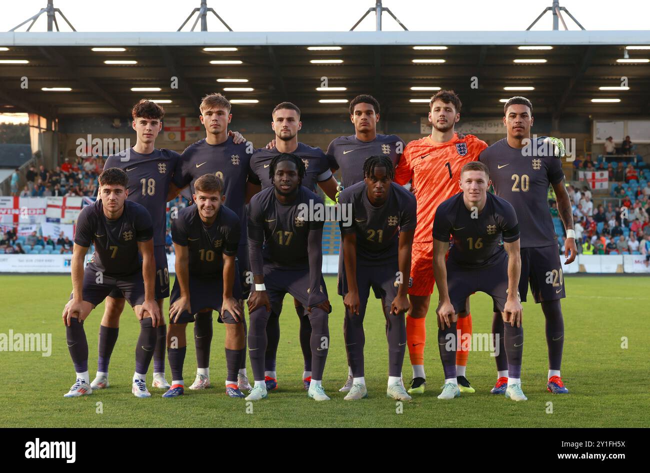 England players, back row from left, Archie Gray, Callum Doyle, Taylor ...