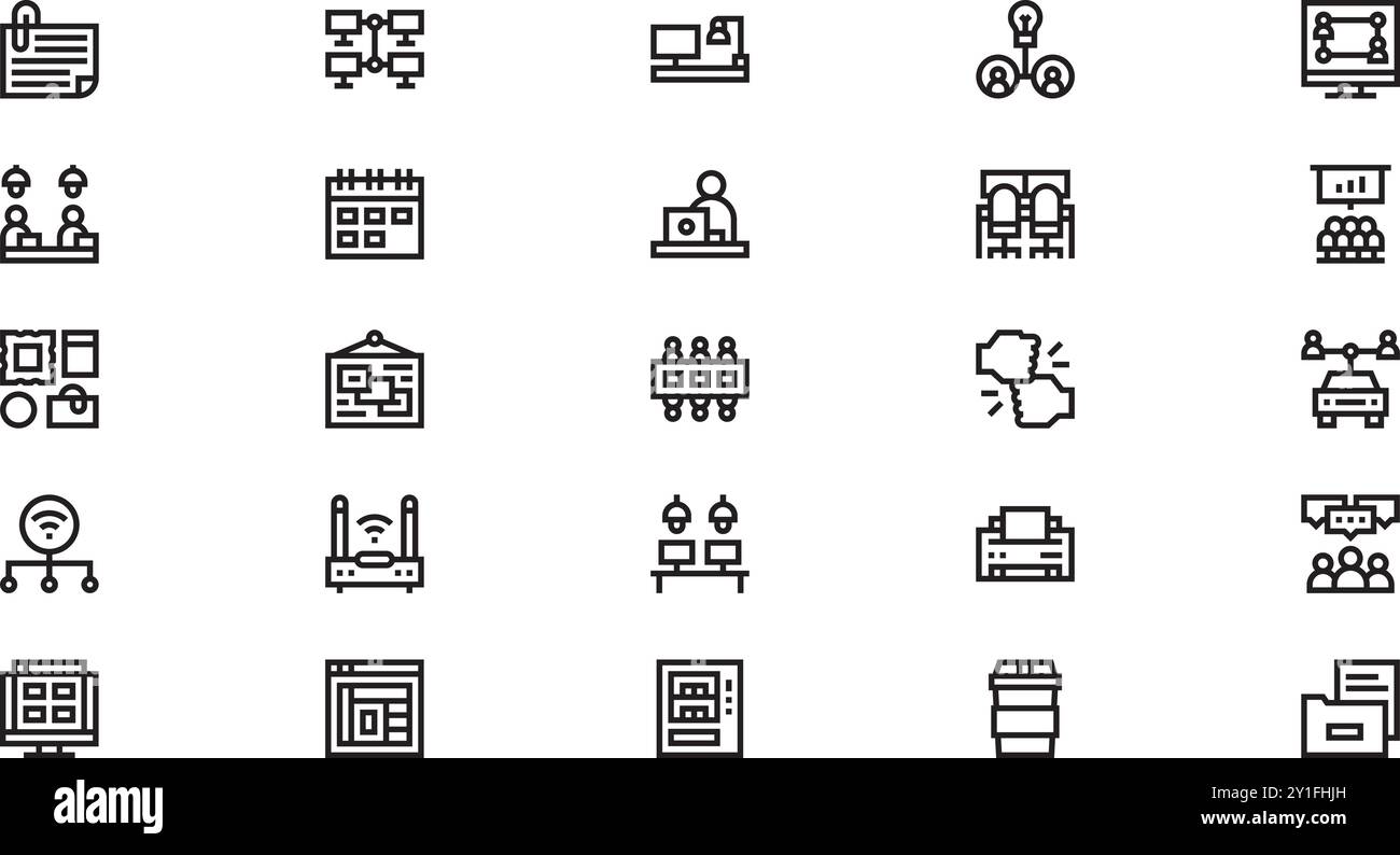 Coworking space icons High-Quality Vector Icons Collection with ...