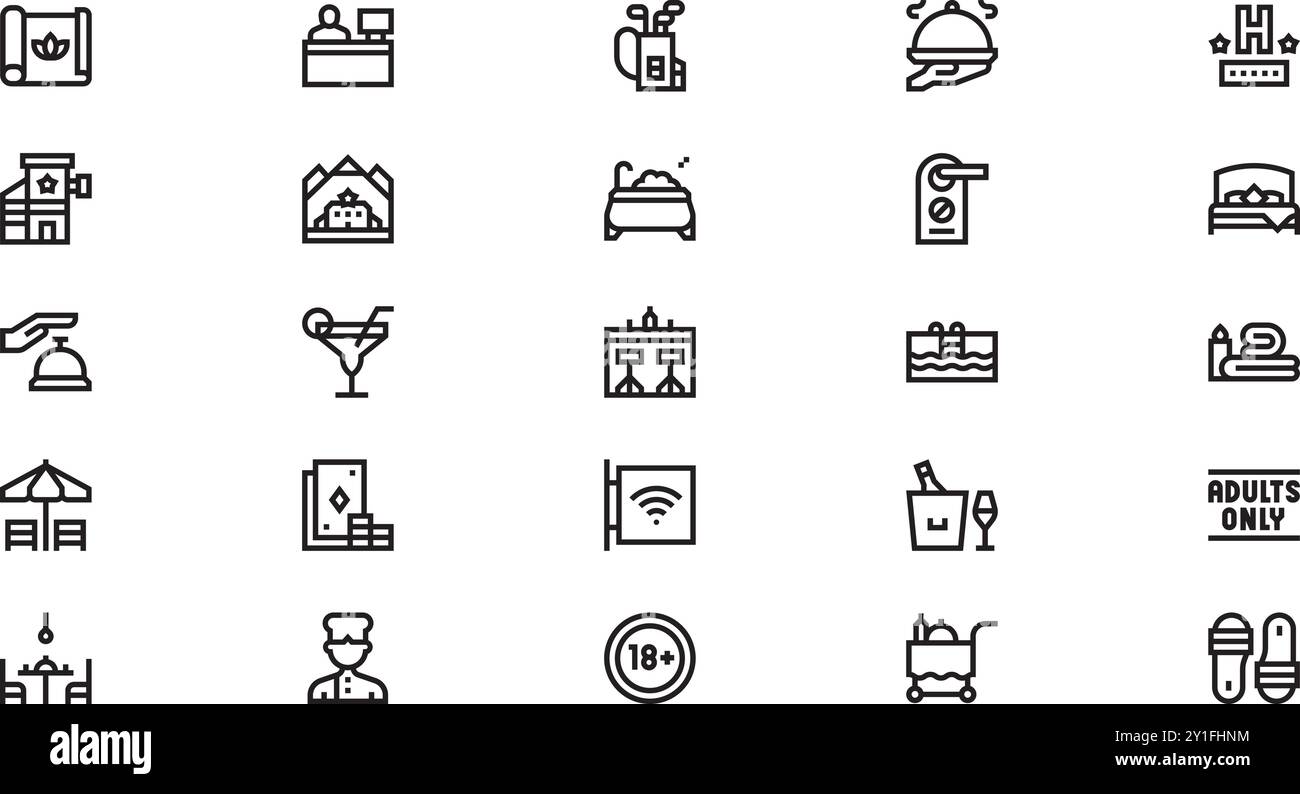 Hotel for adults icons High-Quality Vector Icons Collection with ...