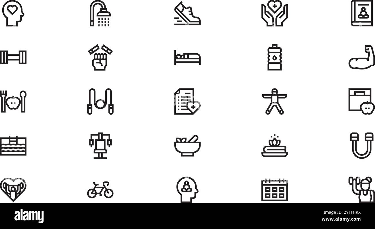 Physical wellbeing icons High-Quality Vector Icons Collection with ...