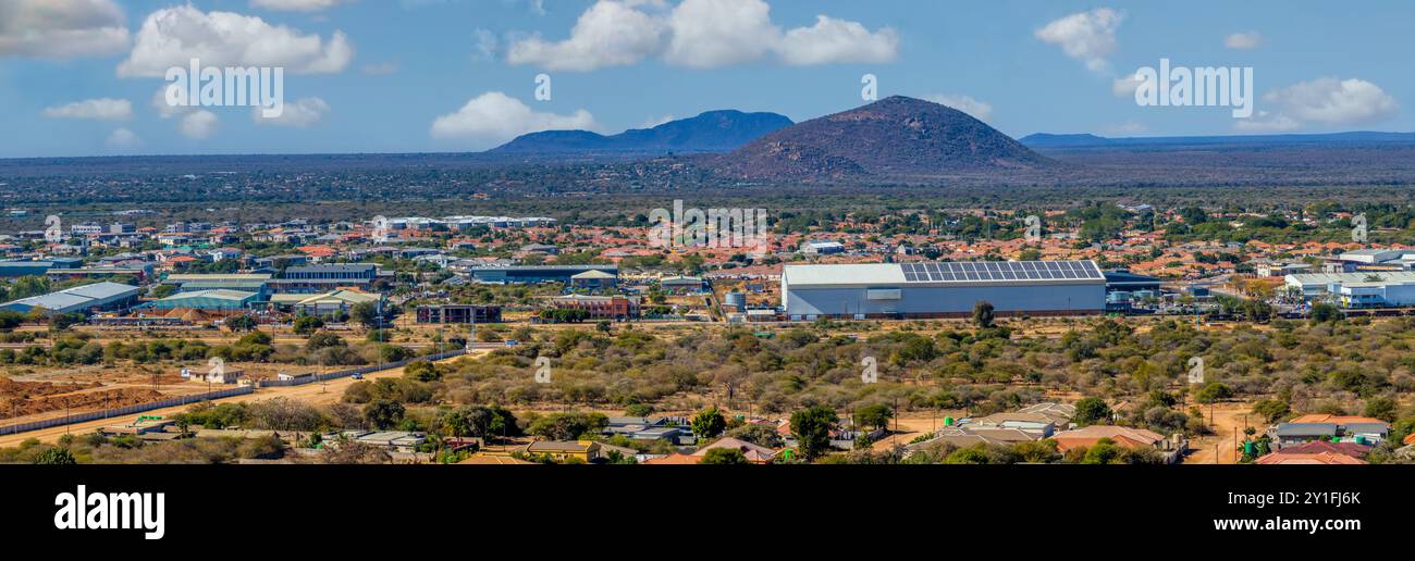 aerial view Phakalane industrial and commercial area in Gaborone ...