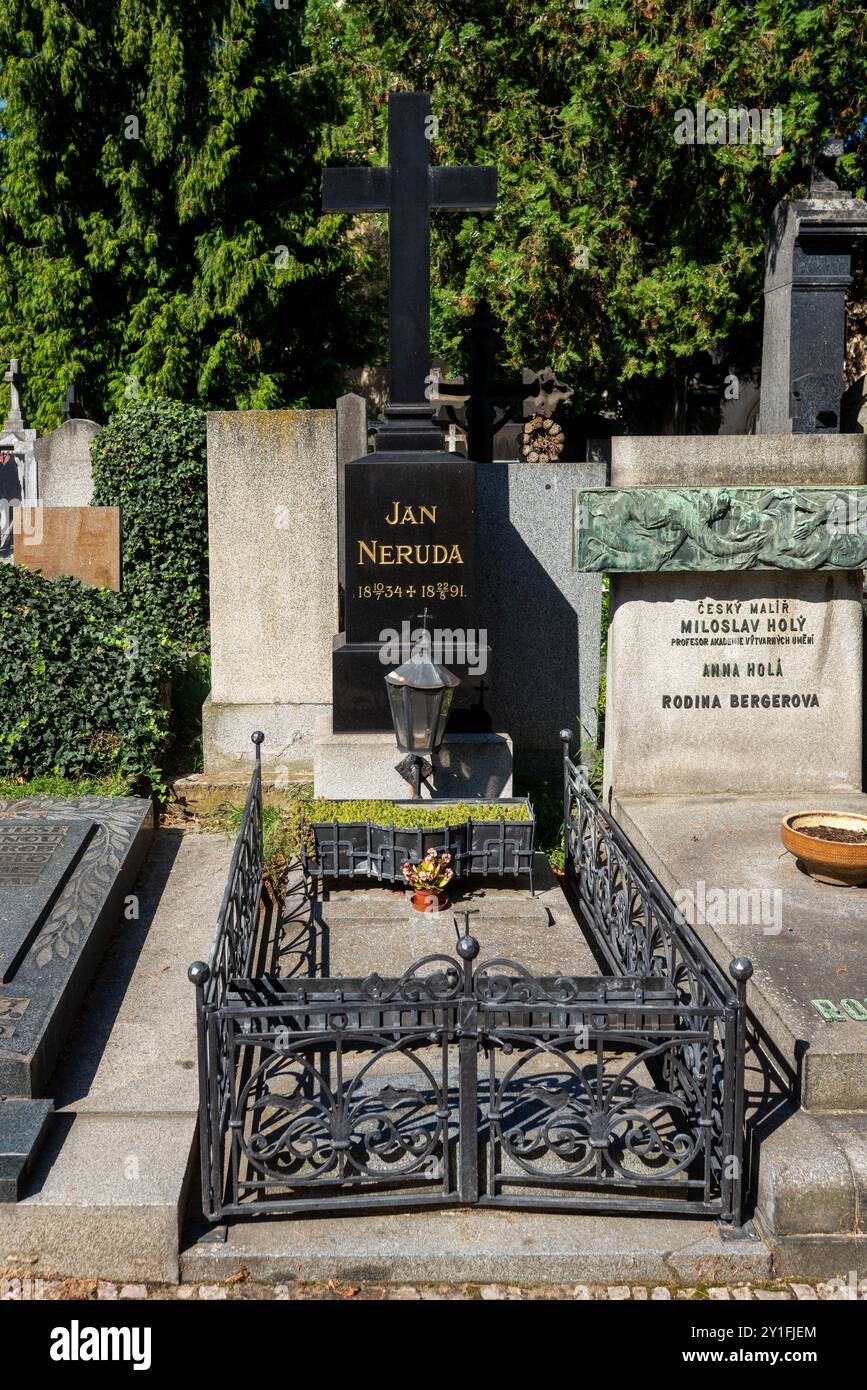 Grave of Jan Neruda (1834-1891), Czech poet, journalist and writer, at ...