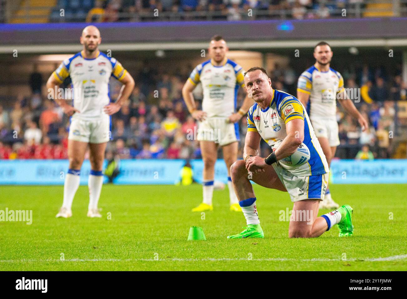 James Donaldson ( 25 ) of Leeds Rhinos converts on his final home game ...
