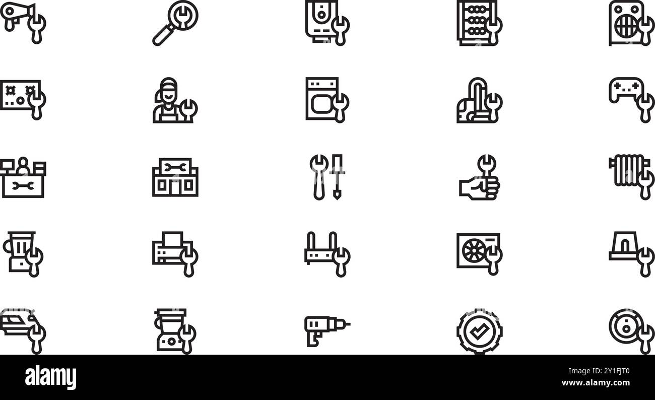 Appliance repair icons High-Quality Vector Icons Collection with ...