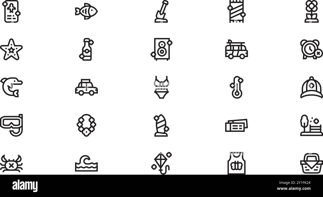 Spring break icons High-Quality Vector Icons Collection with Editable ...