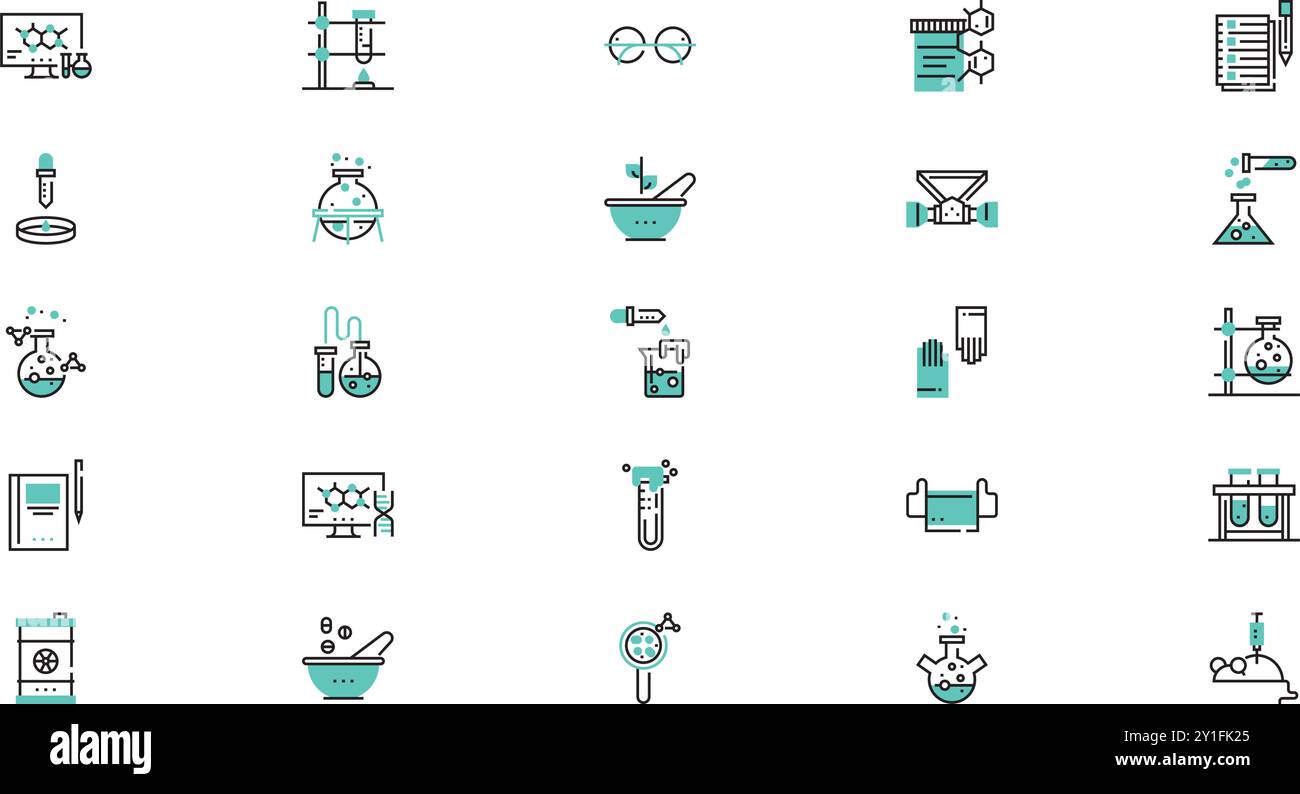 Chemistry monochrome icons High-Quality Vector Icons Collection with ...