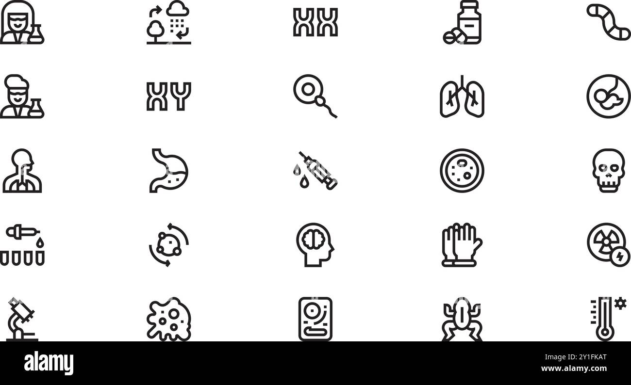 Biology icons High-Quality Vector Icons Collection with Editable Stroke ...