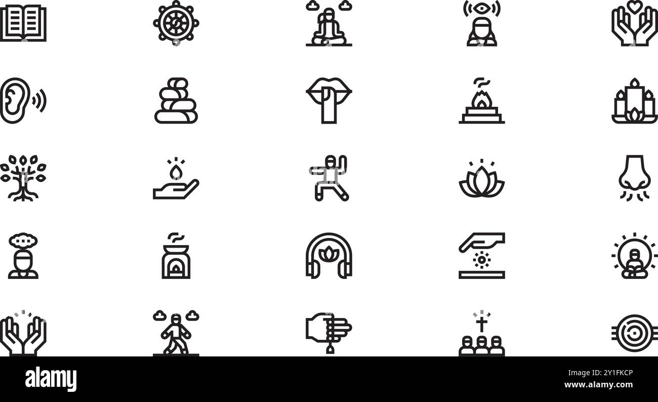 Spiritual activities icons High-Quality Vector Icons Collection with ...