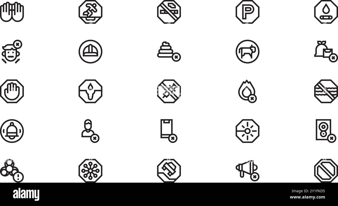 Warning signs and texts icons High-Quality Vector Icons Collection with ...