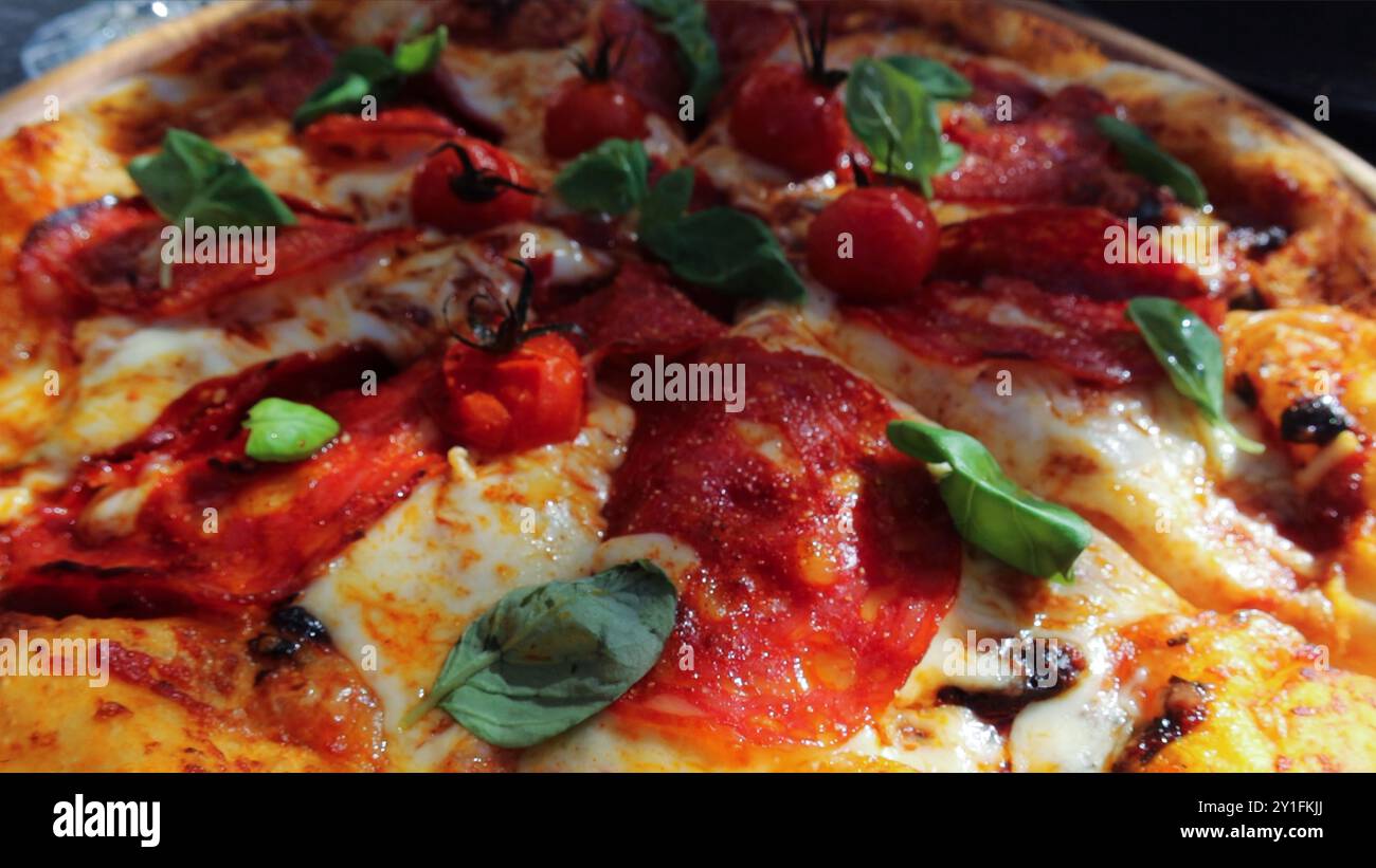 Fresh Homemade Italian Pizza Margherita with buffalo mozzarella and ...