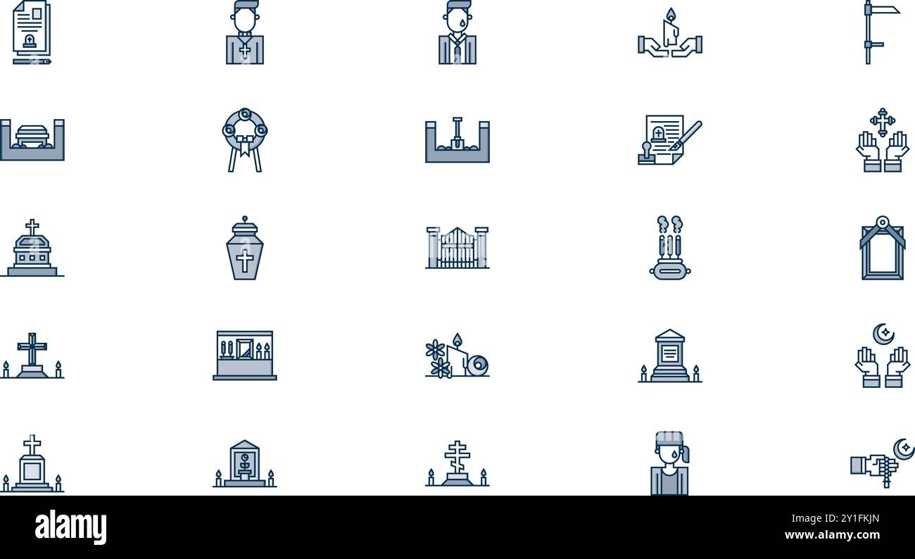 Funeral icons High-Quality Vector Icons Collection with Editable Stroke ...