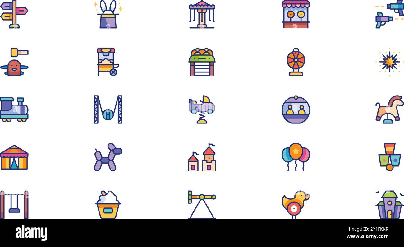 Amusement park icons High-Quality Vector Icons Collection with Editable ...