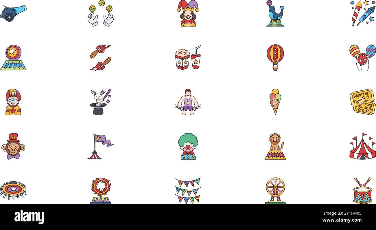 Circus icons High-Quality Vector Icons Collection with Editable Stroke ...