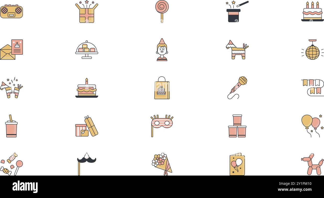 Birthday icons High-Quality Vector Icons Collection with Editable ...