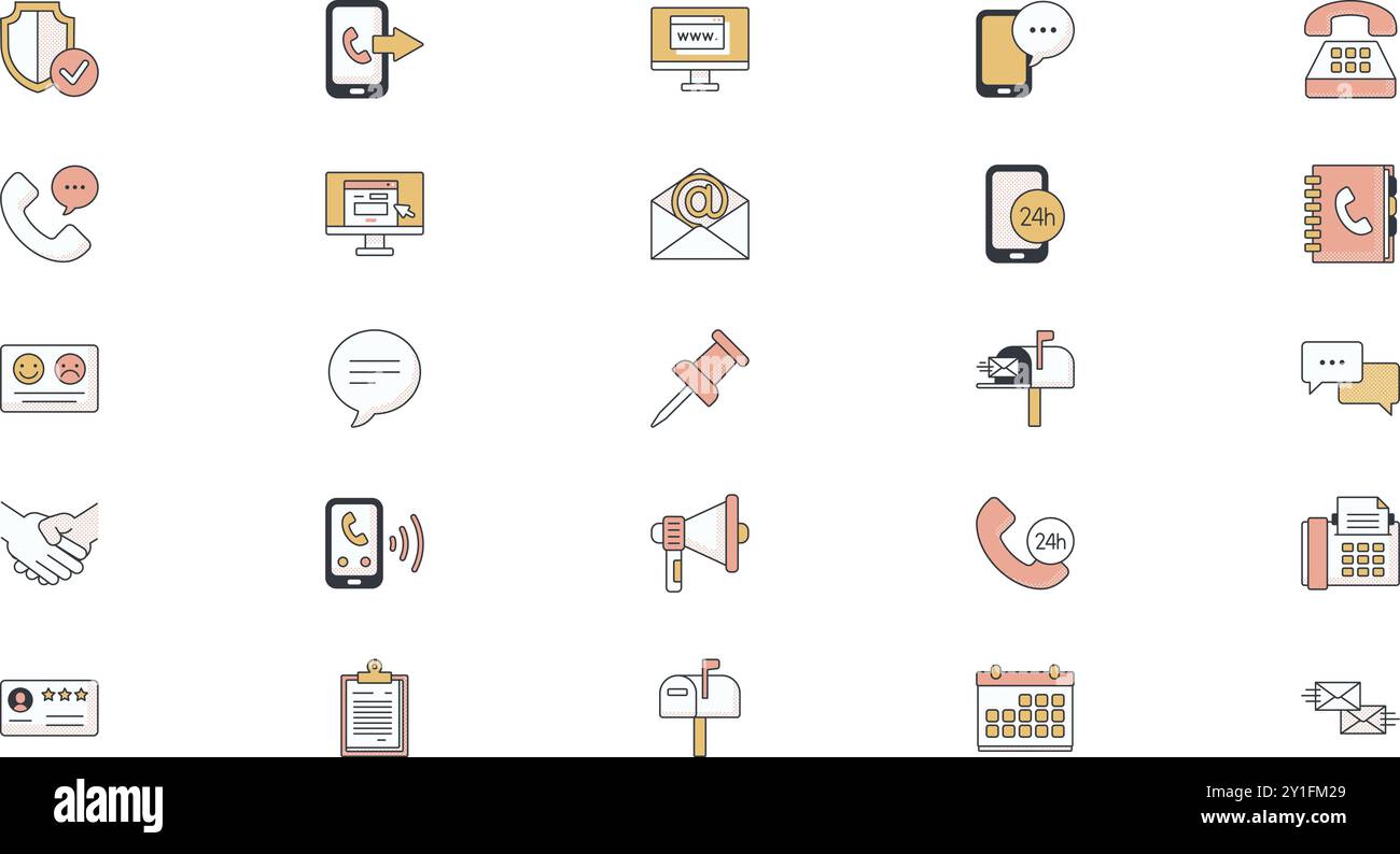 Contact us icons high Stock Vector Images - Alamy