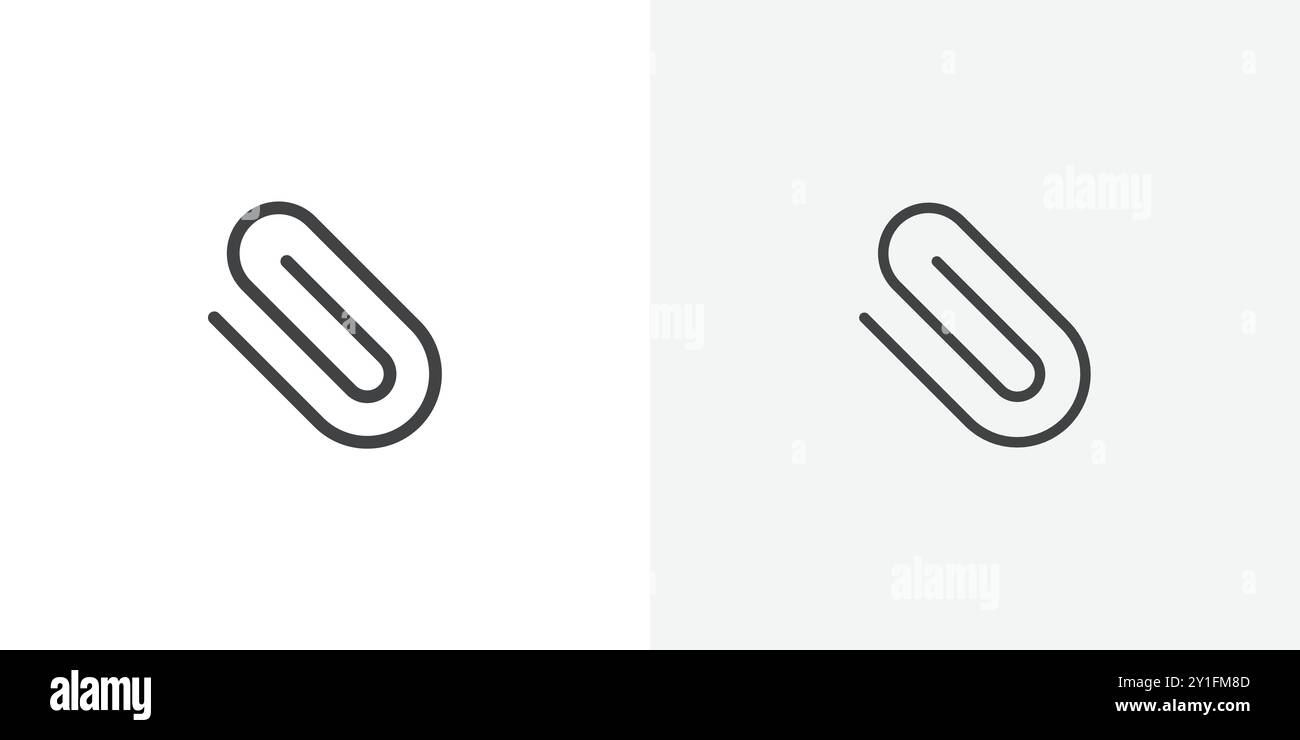 Attach icon Flat outline Collection in Black and white background Stock ...