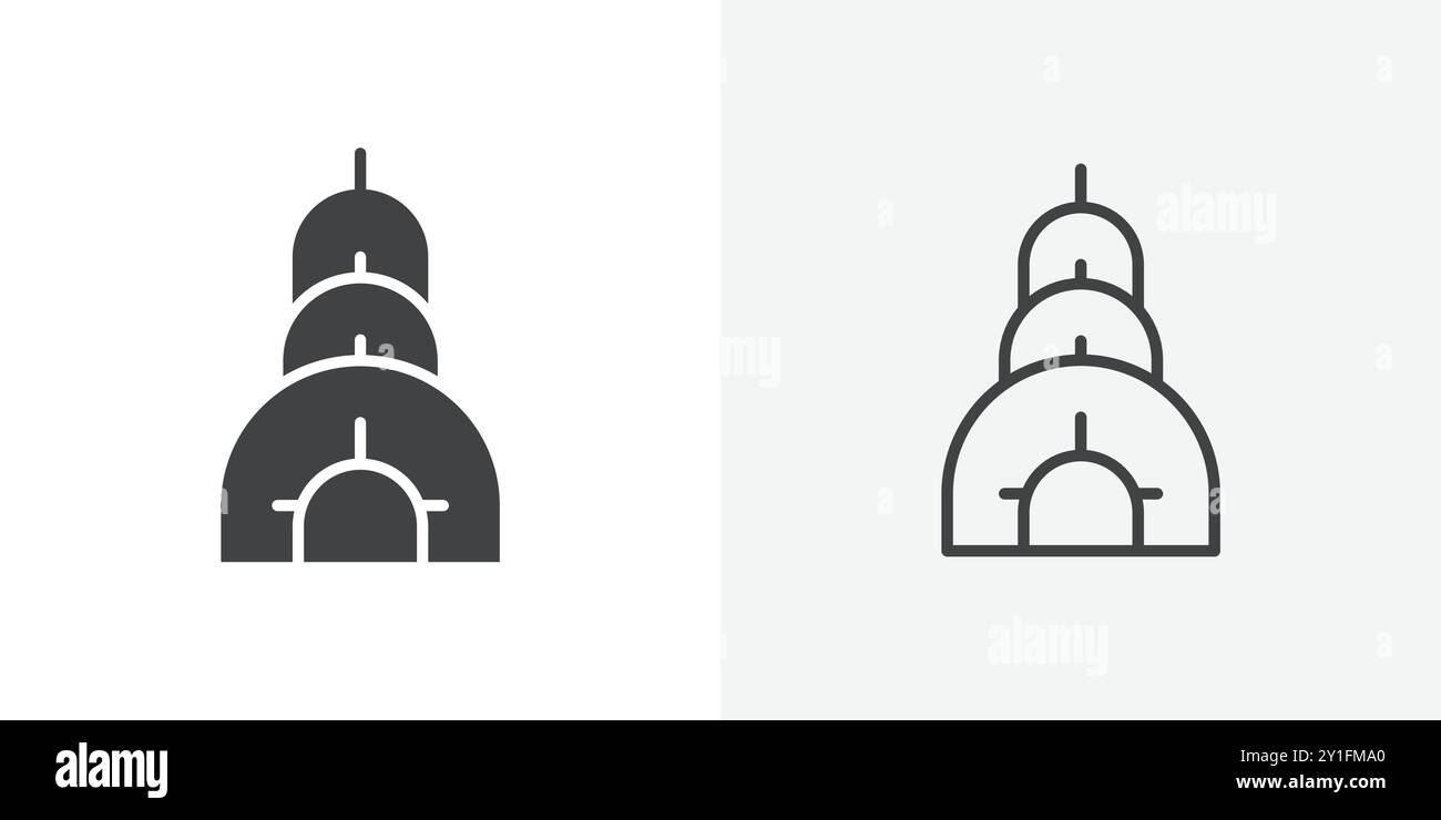 Chrysler icon Flat outline Collection in Black and white background ...