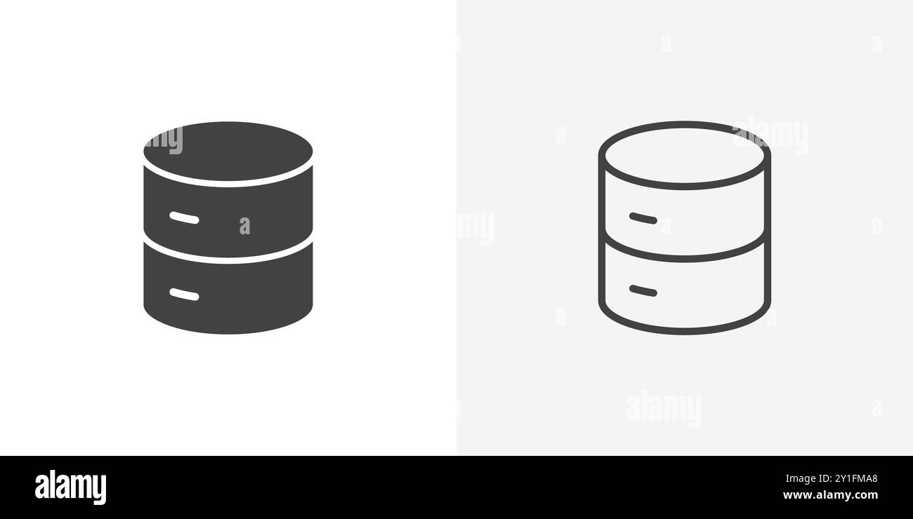 Database icon Flat outline Collection in Black and white background Stock Vector Image & Art - Alamy