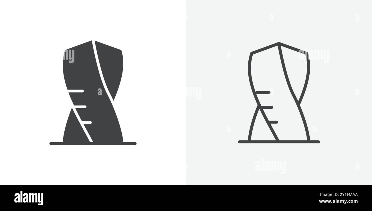 Cayan tower icon Flat outline Collection in Black and white background ...