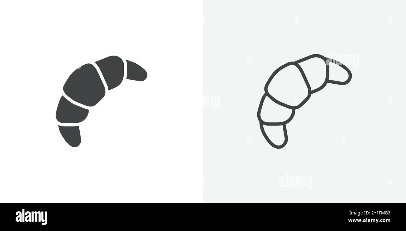 Croissant icon in outline Stock Vector Images - Alamy