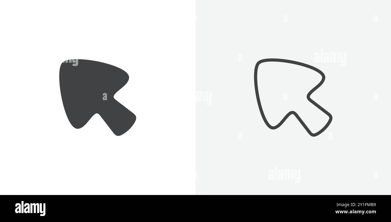 Cursor icon Flat outline Collection in Black and white background Stock Vector Image & Art - Alamy